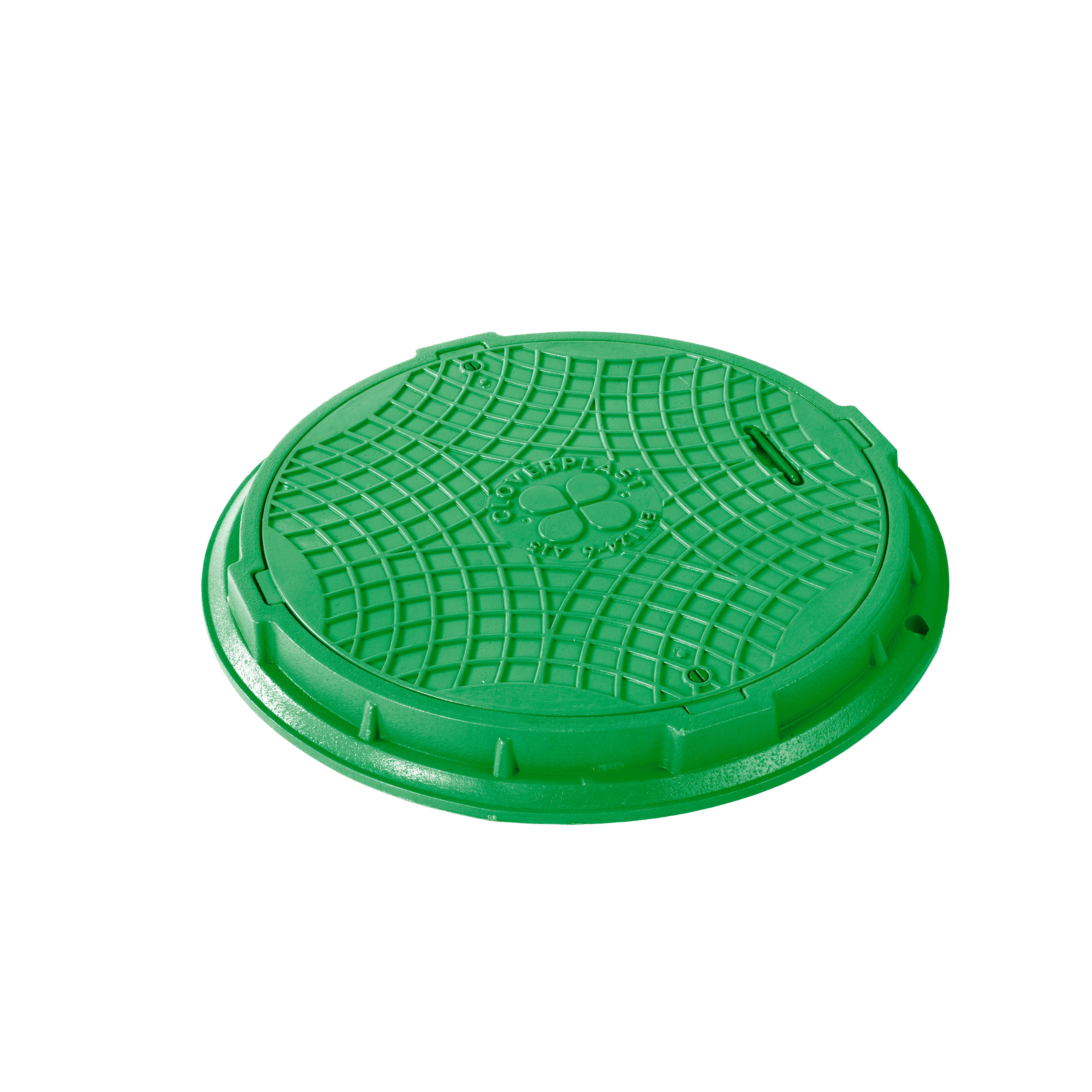Green PE Manhole Cover - 60/75 cm , 1.5 T Load, Lockable - EN 124-6 A1