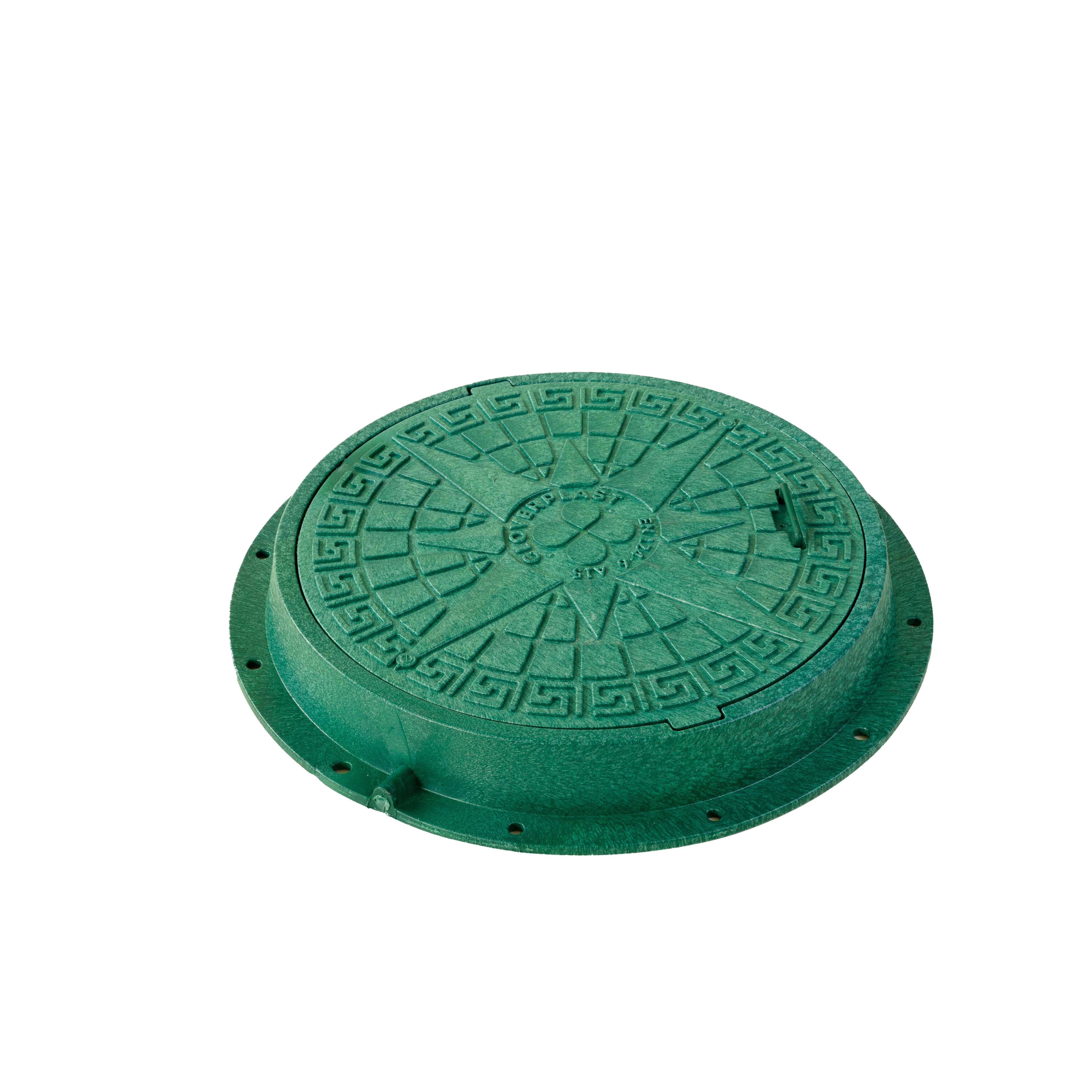 Green PE Manhole Cover - 60/80 cm, 5 T Load CloverPlast